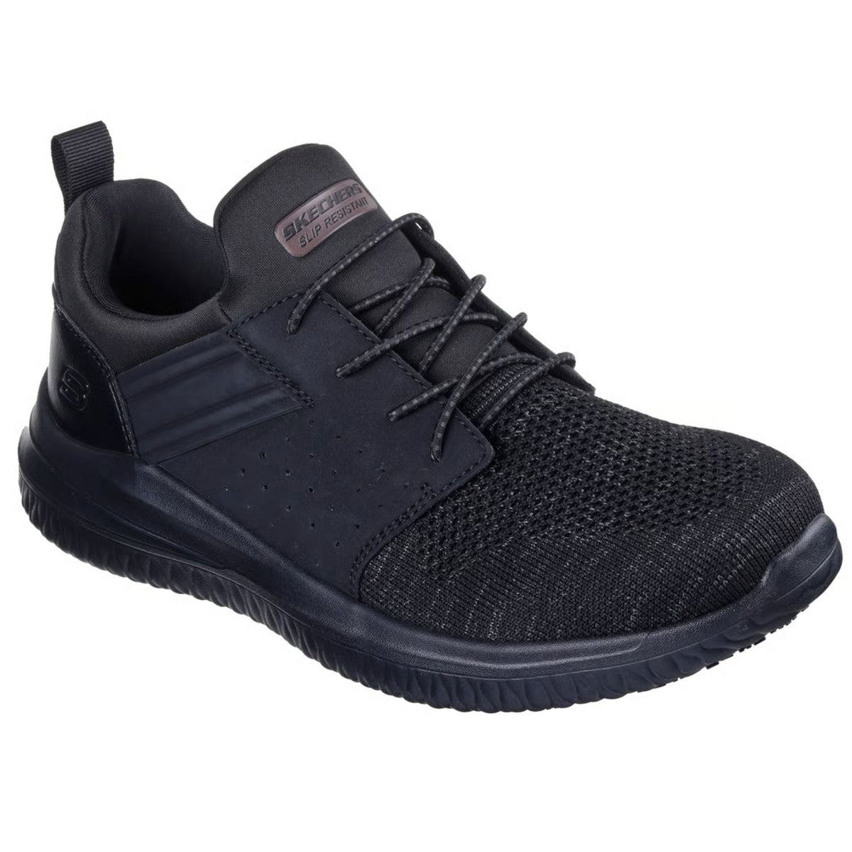 Skechers Men's 200291 Delson 3.0 Oteron Black Slip Resistant Work Shoe ...